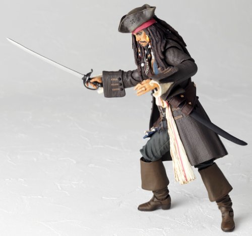 Pirates of the Carribean Revoltech SciFi Super Poseable Action Figure Jack Sparrow by Kaiyodo Jap.