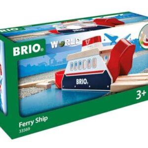 BRIO World 33569 - Ferry Ship - 3 Piece Wooden Toy Train Set for Kids | Interactive Light and Sound Features | Compatible with All BRIO Train Tracks | Ideal for Ages 3 and Up