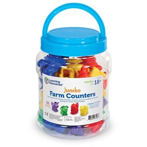 Learning Resources Jumbo Farm Counters - 30 Pieces, Ages 18+ months Toddler Learning Toys, Preschool Toys, Farm Animals for Kids