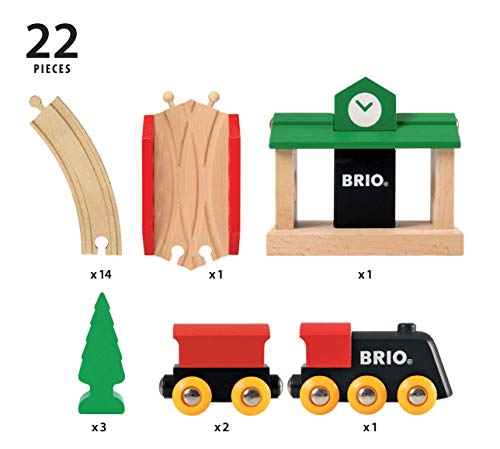 BRIO World - 33028 Classic Figure 8 Set - 22 Piece Wooden Toy Train Set with Accessories and Tracks | Enhances Creativity | Compatible Toys | FSC-Certified Wood | Perfect for Kids Age 2+