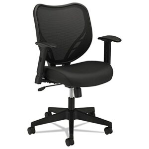 hon high back task chair - mesh back office chair for computer desk, black (hvl551)