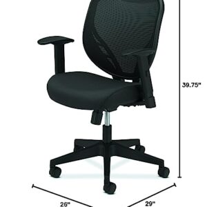 HON High Back Task Chair - Mesh Back Office Chair for Computer Desk, Black (HVL551)