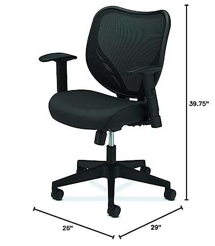 HON High Back Task Chair - Mesh Back Office Chair for Computer Desk, Black (HVL551)