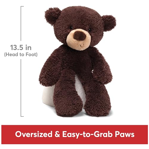 GUND Fuzzy Teddy Bear, Premium Stuffed Animal for Ages 1 and Up, Chocolate Brown, 13.5”