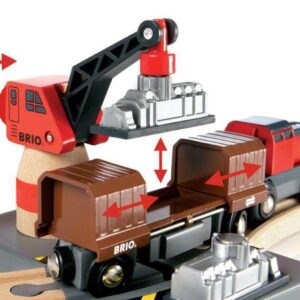 BRIO World - 33061 Cargo Harbor Set | 16-Piece Train Set with Accessories Wooden Tracks | Ideal Gift for Kids Aged 3+ | Certified Sustainable Materials