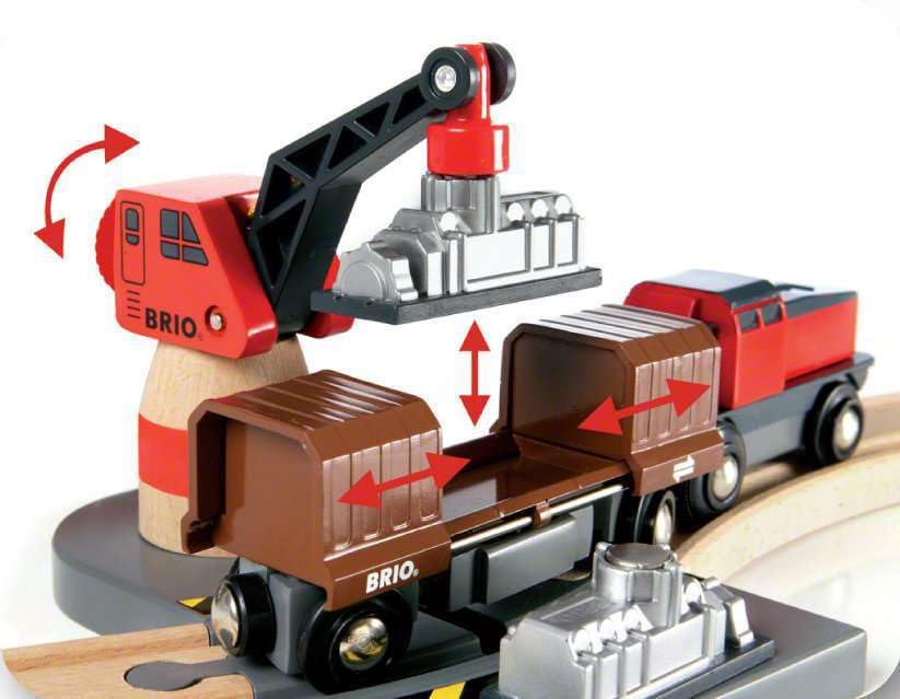 BRIO World - 33061 Cargo Harbor Set | 16-Piece Train Set with Accessories Wooden Tracks | Ideal Gift for Kids Aged 3+ | Certified Sustainable Materials