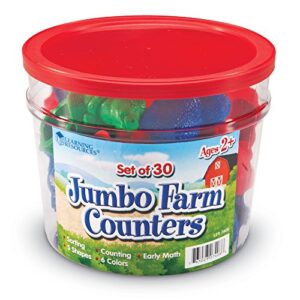 Learning Resources Jumbo Farm Counters - 30 Pieces, Ages 18+ months Toddler Learning Toys, Preschool Toys, Farm Animals for Kids