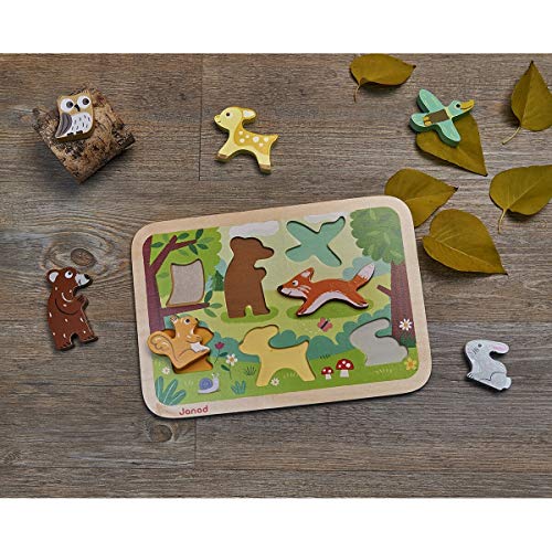 Janod Forest Chunky Puzzle - 7 Pieces - Ages 18 Months+ - J07023