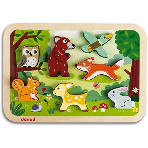 Janod Forest Chunky Puzzle - 7 Pieces - Ages 18 Months+ - J07023