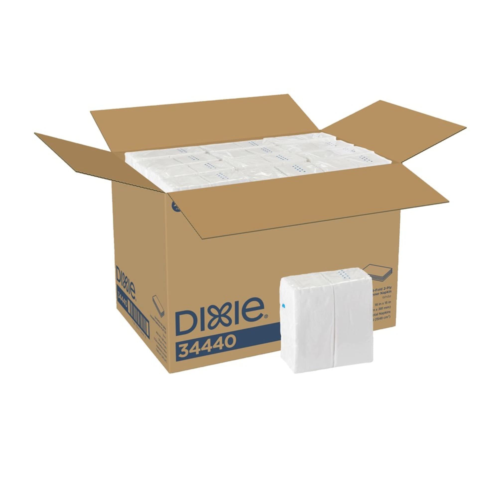 Dixie 1/8-Fold 2-Ply Dinner Napkin (Previously Preference) by GP PRO (Georgia-Pacific), White, 31436, 100 Napkins Per Pack, 30 Packs Per Case