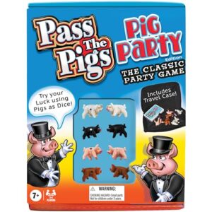 pass the pigs: pig party edition by winning moves games usa, try your luck using pigs as dice, up to 4 players can now all play pass the pigs at the same time, ages 7+ (1149)