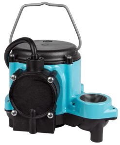 little giant 506160, 6-cia-ml 115 volt, 1/3 hp, 2760 gph cast iron replacement compact submersible sump pump for under sink and laundry tray systems with integral low level diaphragm switch, blue