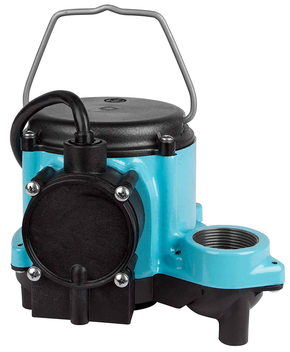 Little Giant 506160, 6-CIA-ML 115 Volt, 1/3 HP, 2760 GPH Cast Iron Replacement Compact Submersible Sump Pump for Under Sink and Laundry Tray Systems with Integral Low Level Diaphragm Switch, Blue