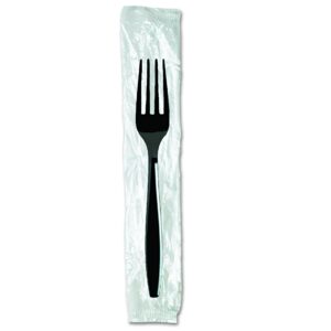 dixie individually wrapped7.13" heavy-weight polystyrene plastic fork by gp pro (georgia-pacific), black, fh53c7, (case of 1,000)