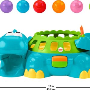 Fisher-Price Baby Crawling Toy, Poppity Pop Musical Dino Ball-Popper with Sounds for Infants Ages 6+ Months, Blue