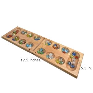 Melissa Wood Folding Mancala Board Game, 17.5 Inch Set