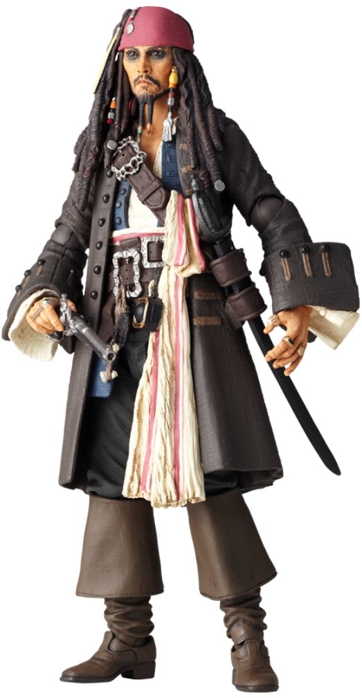 Pirates of the Carribean Revoltech SciFi Super Poseable Action Figure Jack Sparrow by Kaiyodo Jap.