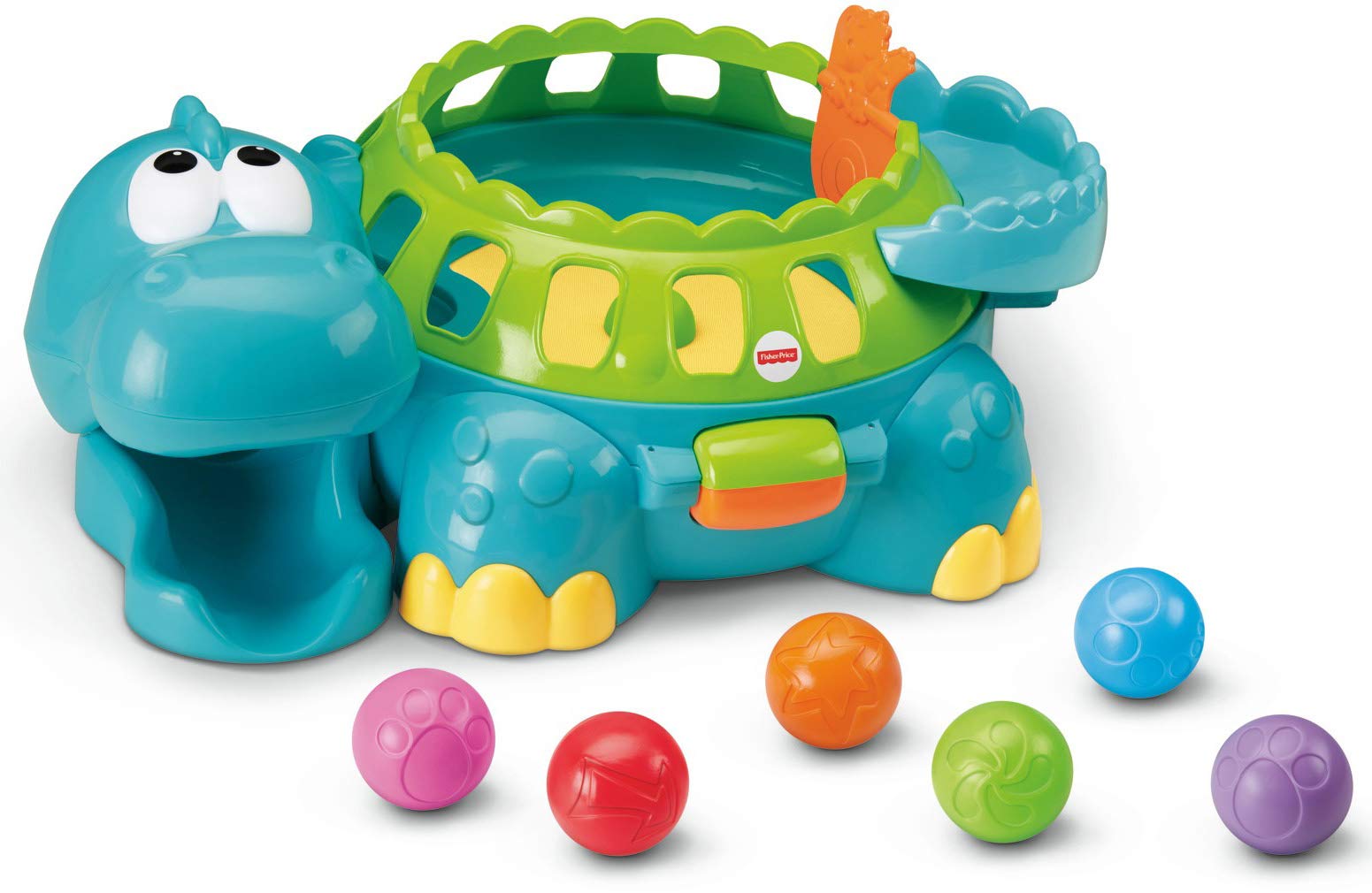 Fisher-Price Baby Crawling Toy, Poppity Pop Musical Dino Ball-Popper with Sounds for Infants Ages 6+ Months, Blue