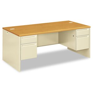 hon 38180cl 38000 series double pedestal desk, 72w x 36d x 29-1/2h, harvest/putty