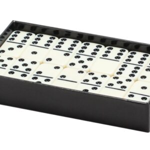 Double Six Professional Dominoes - White with Black Dots, Case Color May Very