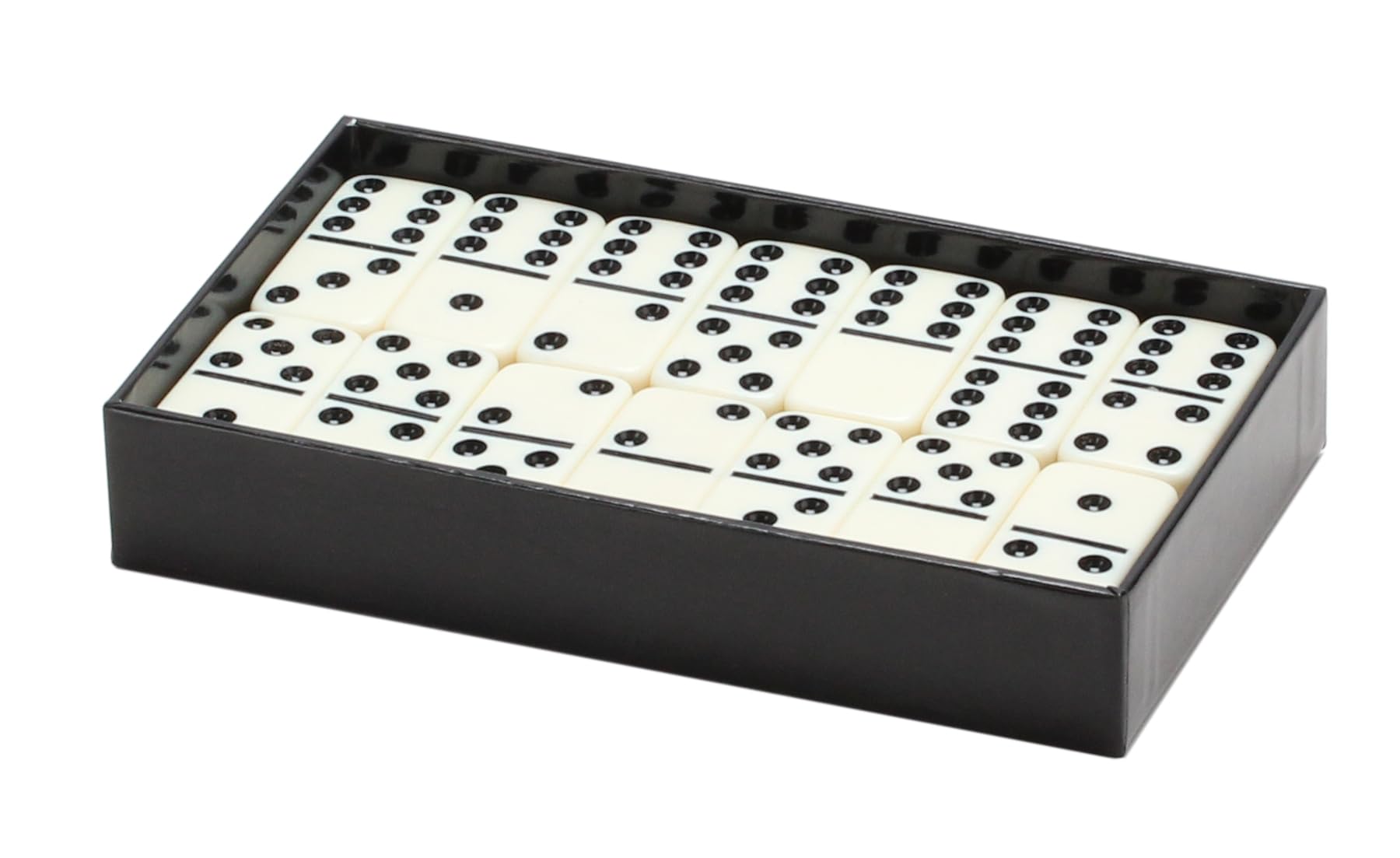 Double Six Professional Dominoes - White with Black Dots, Case Color May Very