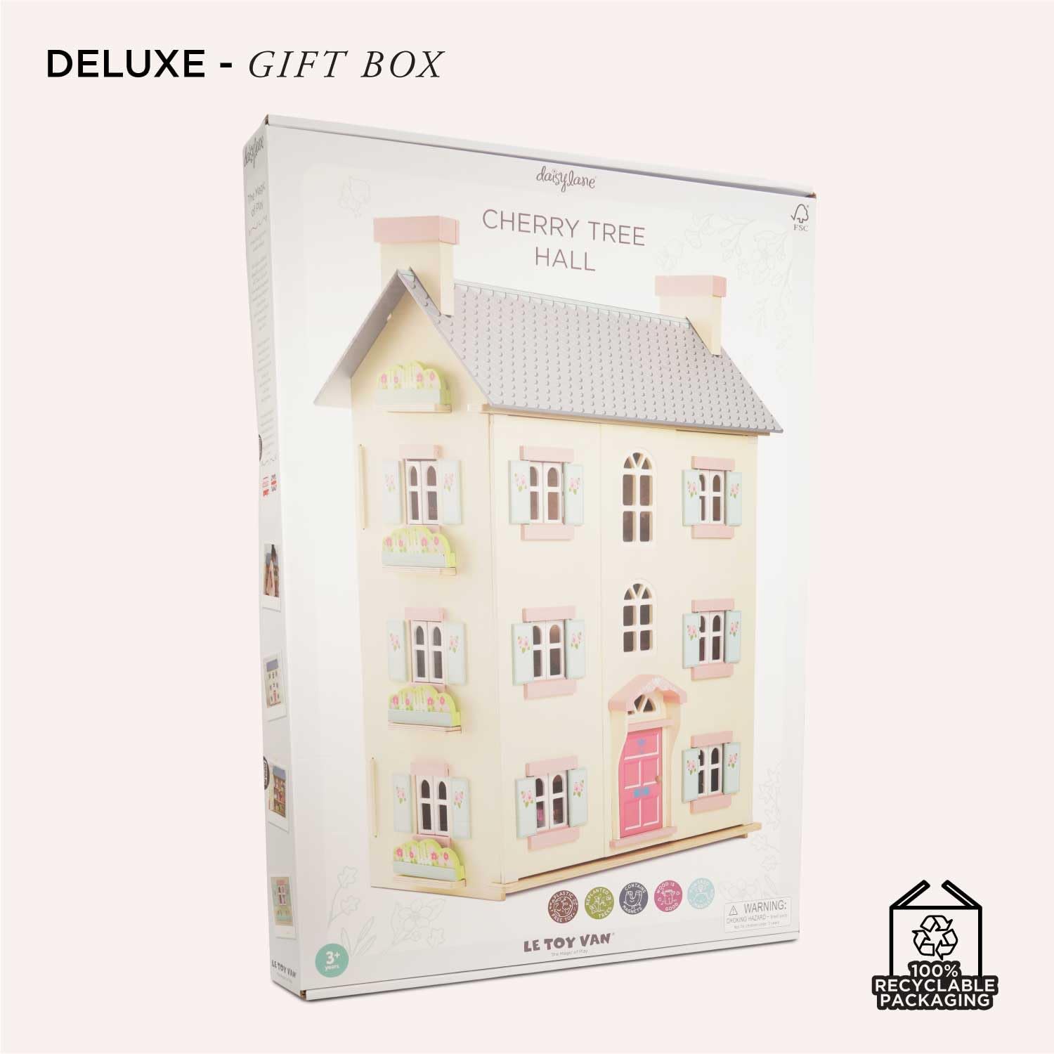 Le Toy Van - Gorgeous Cherry Tree Hall Large 4 Storey Wooden Doll House Play Set For Girls or Boys | Great As A Gift | Suitable for Ages 3+