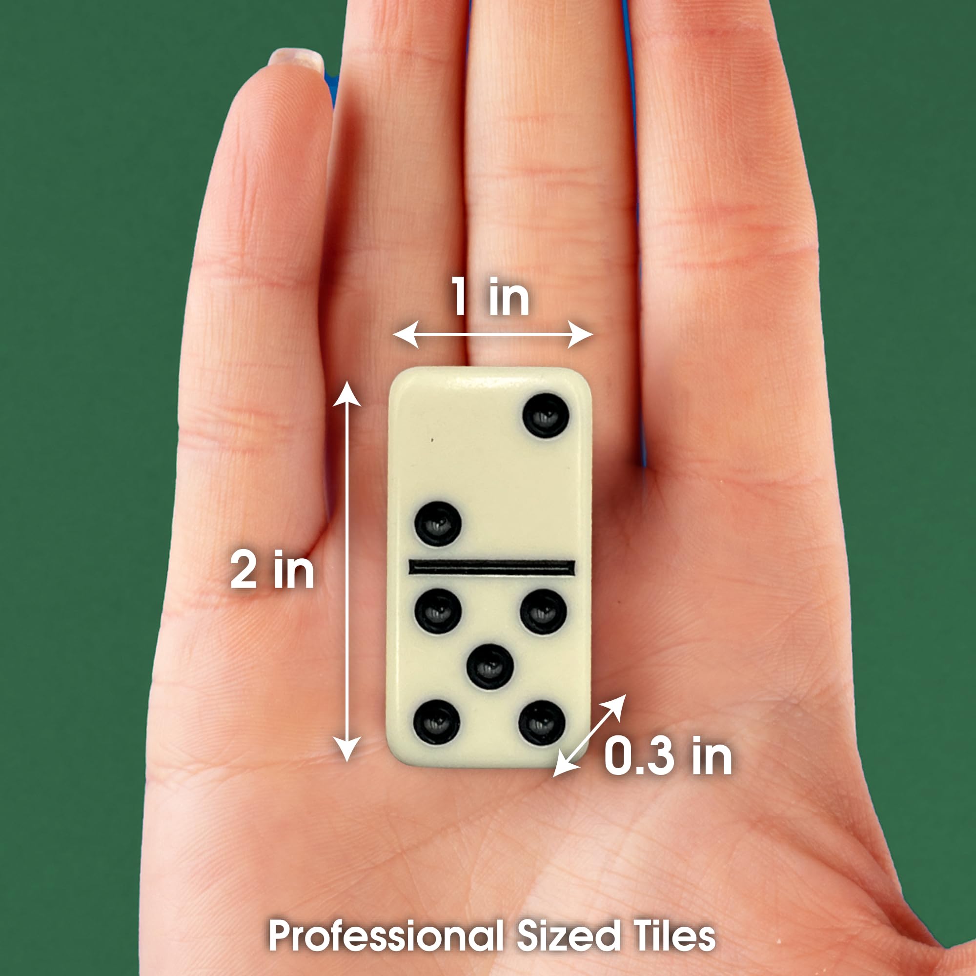 Double Six Professional Dominoes - White with Black Dots, Case Color May Very