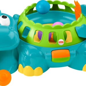 Fisher-Price Baby Crawling Toy, Poppity Pop Musical Dino Ball-Popper with Sounds for Infants Ages 6+ Months, Blue