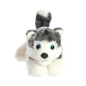 aurora® adorable mini flopsie™ mush™ stuffed animal - playful ease - timeless companions - gray 8 inches