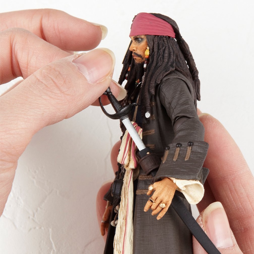 Pirates of the Carribean Revoltech SciFi Super Poseable Action Figure Jack Sparrow by Kaiyodo Jap.