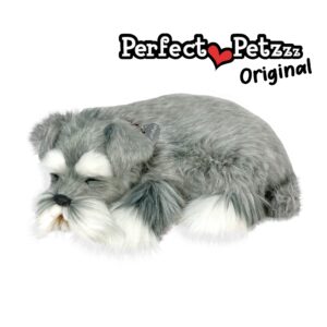 Original Petzzz Schnauzer, Realistic Lifelike Stuffed Interactive Pet Toy, Companion Pet Dog with 100% Handcrafted Synthetic Fur