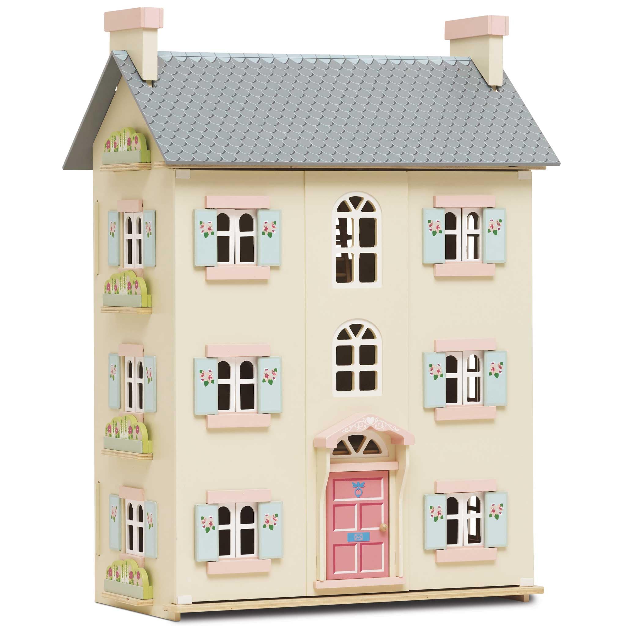 Le Toy Van - Gorgeous Cherry Tree Hall Large 4 Storey Wooden Doll House Play Set For Girls or Boys | Great As A Gift | Suitable for Ages 3+