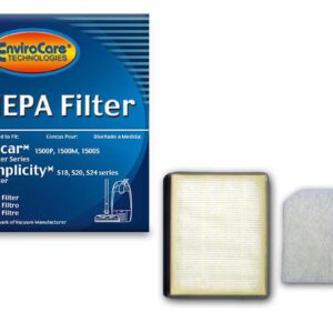 EnviroCare Replacement HEPA Vacuum Cleaner Filters Designed To Fit Riccar: RF15, 1500P, 1500M, 1800S and Simplicity: S24, S20, S18 2 Filters