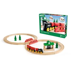 brio world - 33028 classic figure 8 set - 22 piece wooden toy train set with accessories and tracks | enhances creativity | compatible toys | fsc-certified wood | perfect for kids age 2+