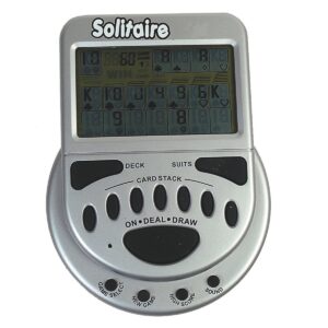 john hansen cs3010 mega screen solitaire handheld electronic game, blue