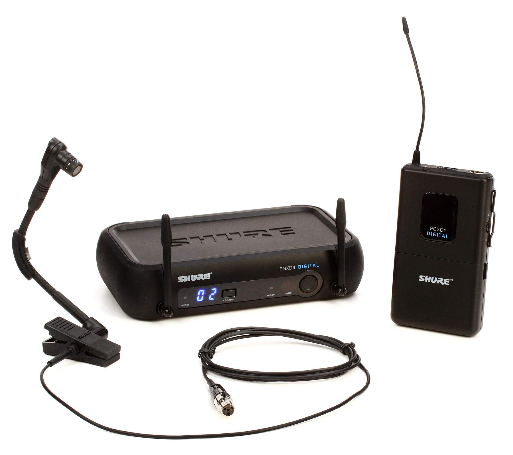 Shure PGXD14/BETA98H-X8 Digital Instrument Wireless System with BETA98H/C Clip-on Microphone, Black