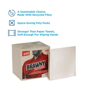 Brawny Industrial 1/4-Fold Medium Duty General Purpose D400 Wiper by GP PRO (Georgia-Pacific), 200-00, Oatmeal (18 Packs, 65 Cloths per Pack)