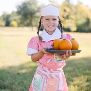 Melissa & Doug Waitress Role Play Costume Set (7 pcs) - Includes Apron, Order Pad, Cap Pink 3-6 years