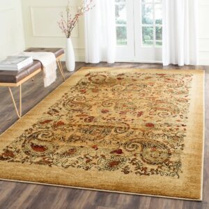 safavieh lyndhurst collection area rug - 9' x 12', beige & multi, traditional paisley design, non-shedding & easy care, ideal for high traffic areas in living room, bedroom (lnh224a)