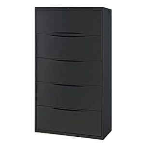 global industrial 36"w premium lateral file cabinet, 5 drawer, black