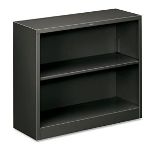 hon company 2 shelf metal bookcase, 34-1/2"wx12-5/8"dx29"h, charcoal