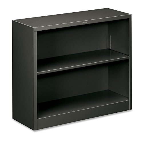 HON Company 2 Shelf Metal Bookcase, 34-1/2"Wx12-5/8"Dx29"H, Charcoal