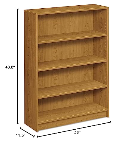 HON 1874C 1870 Series Bookcase, Four Shelf, 36w x 11 1/2d x 48 3/4h, Harvest