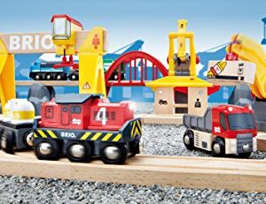 BRIO 33097 Cargo Railway Deluxe Set - 54 Piece Interactive Train Toy | Enhanced Wooden Tracks | Perfect for Kids Age 3 and Up | Compatible with All BRIO Railway Sets | FSC Certified Wood