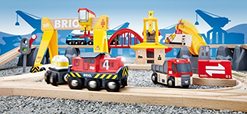 BRIO 33097 Cargo Railway Deluxe Set - 54 Piece Interactive Train Toy | Enhanced Wooden Tracks | Perfect for Kids Age 3 and Up | Compatible with All BRIO Railway Sets | FSC Certified Wood