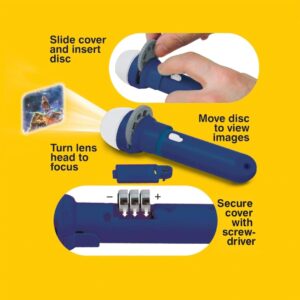 Brainstorm Toys: Space Torch and Projector, Creates Clear, Precise Images up to One Metre Wide, Fun Project Doubles as Handy Torch Flashlight, STEM, For Ages 3 and up