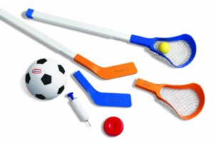 little tikes easy score soccer, hockey, lacrosse set with net