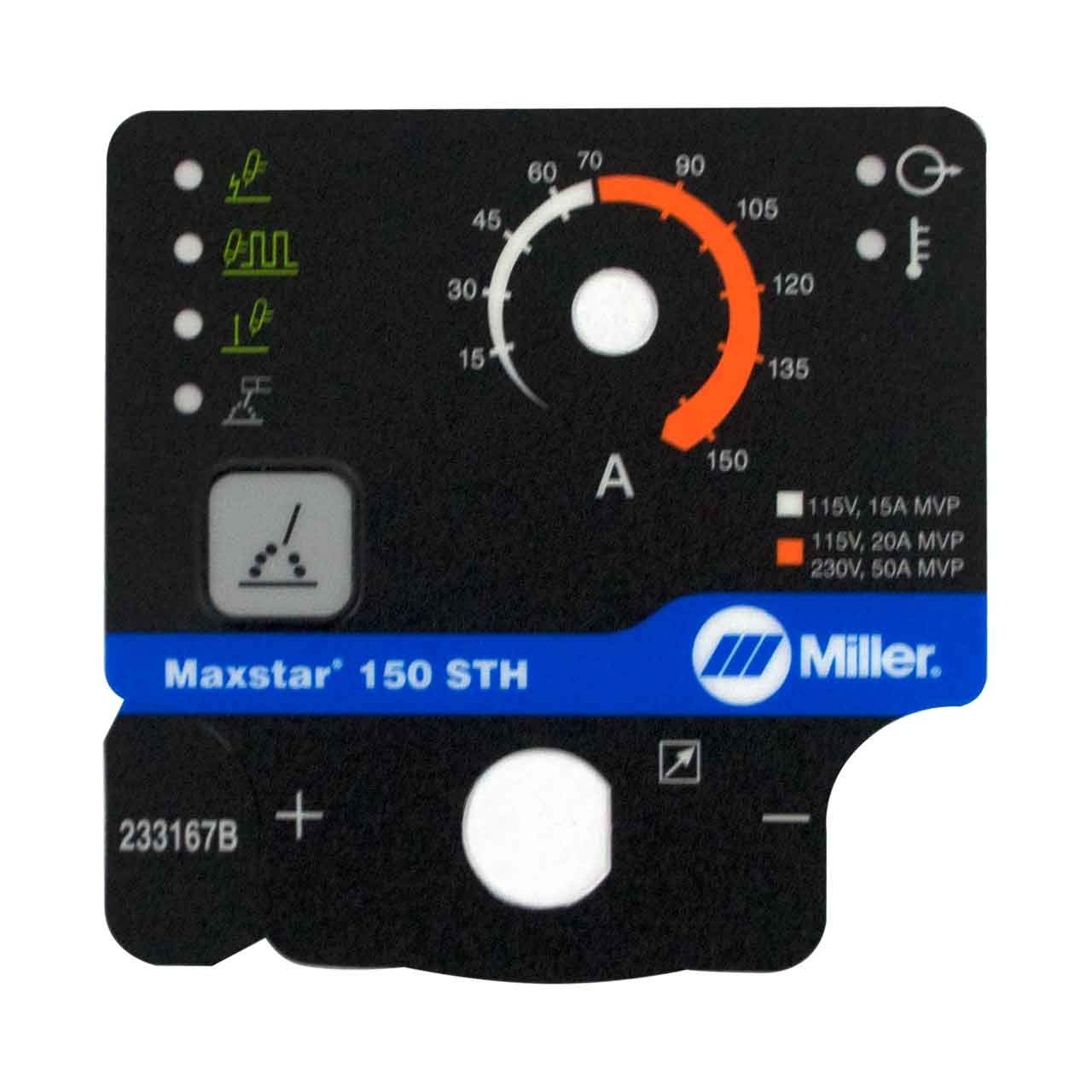 Miller 233167 Label, Nameplate Maxstar 150 Sth (Front) Mvp