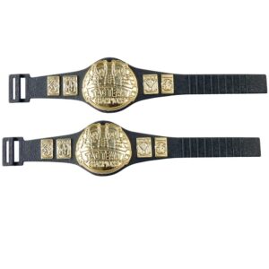 set of 2 tag team championship belts for wrestling action figures [5.75 inches long]