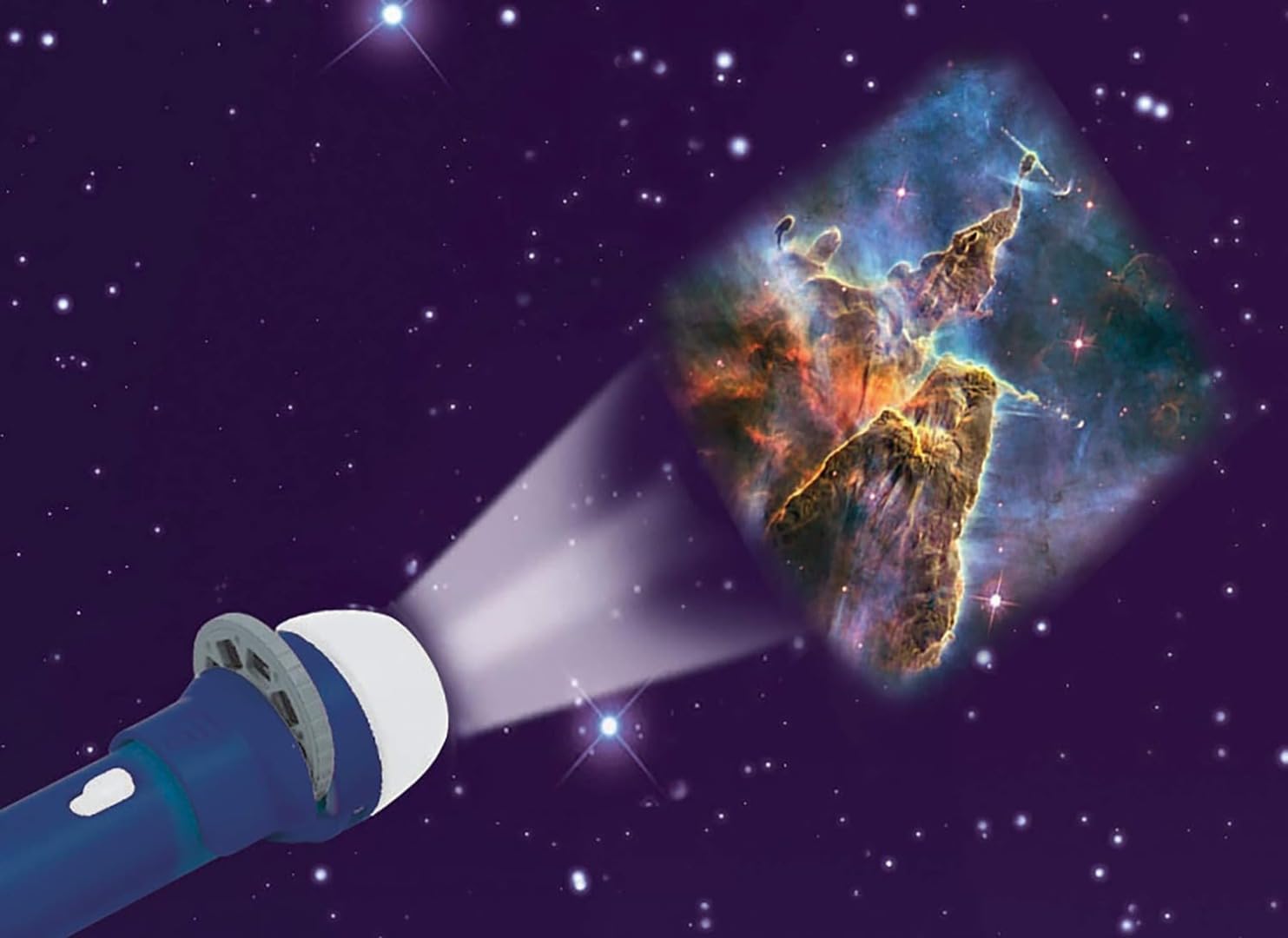 Brainstorm Toys: Space Torch and Projector, Creates Clear, Precise Images up to One Metre Wide, Fun Project Doubles as Handy Torch Flashlight, STEM, For Ages 3 and up